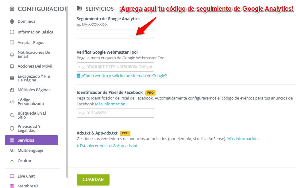 Google Analytics para un blog sencillo – Strikingly Centro de ayuda