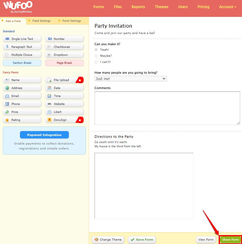 Embed Wufoo Form – Strikingly Help Center