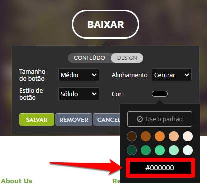 Alterar a Cor do Botão – Strikingly Centro de suporte
