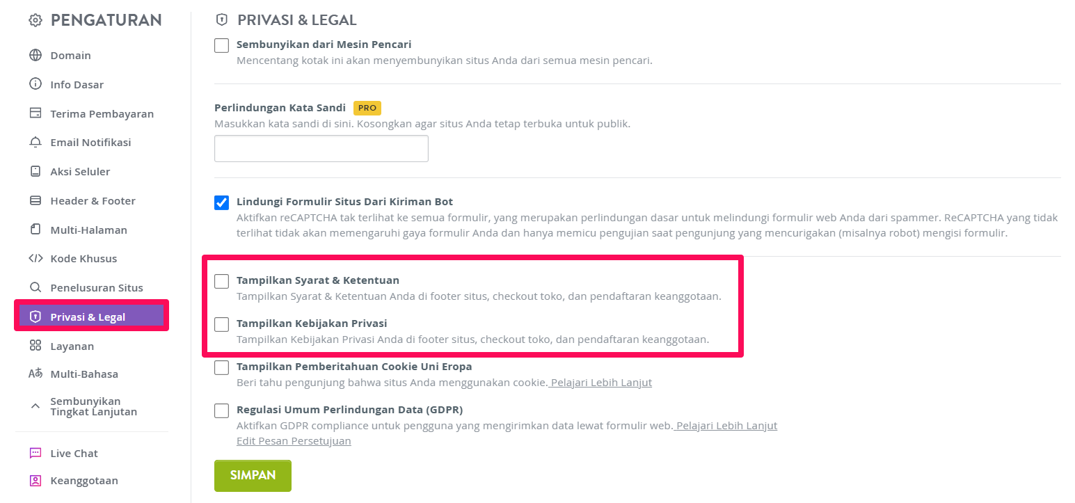 Tambahkan Ketentuan Layanan atau Kebijakan Privasi – Pusat Bantuan ...