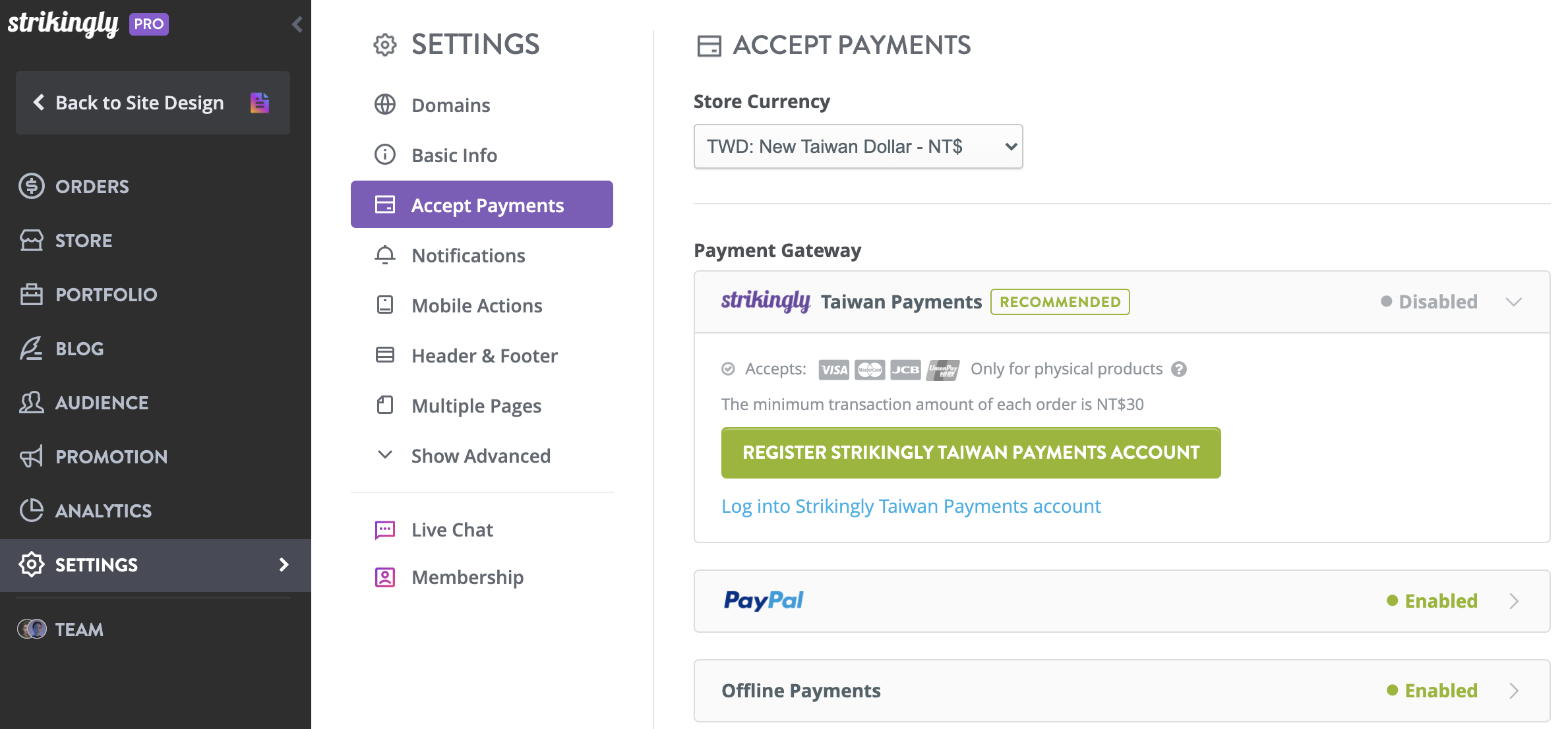 Enable Strikingly Taiwan Payments – Strikingly Help Center